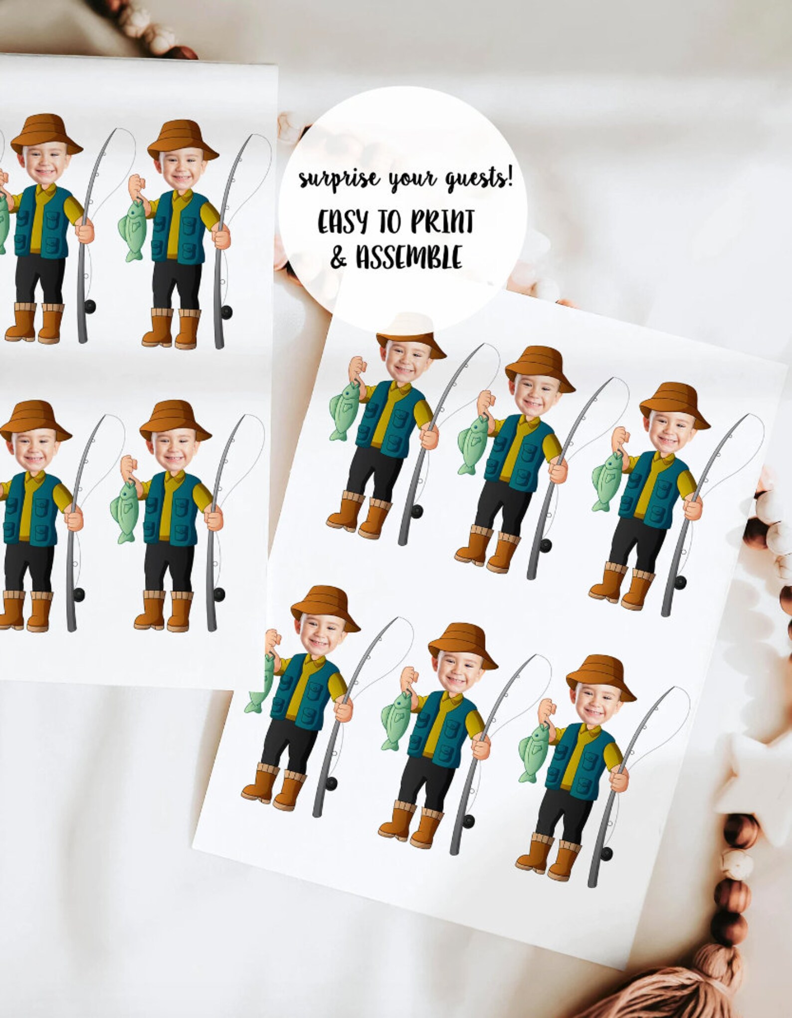 Fishing Birthday Cupcake Topper Fishing Hat Cupcake Topper - Etsy