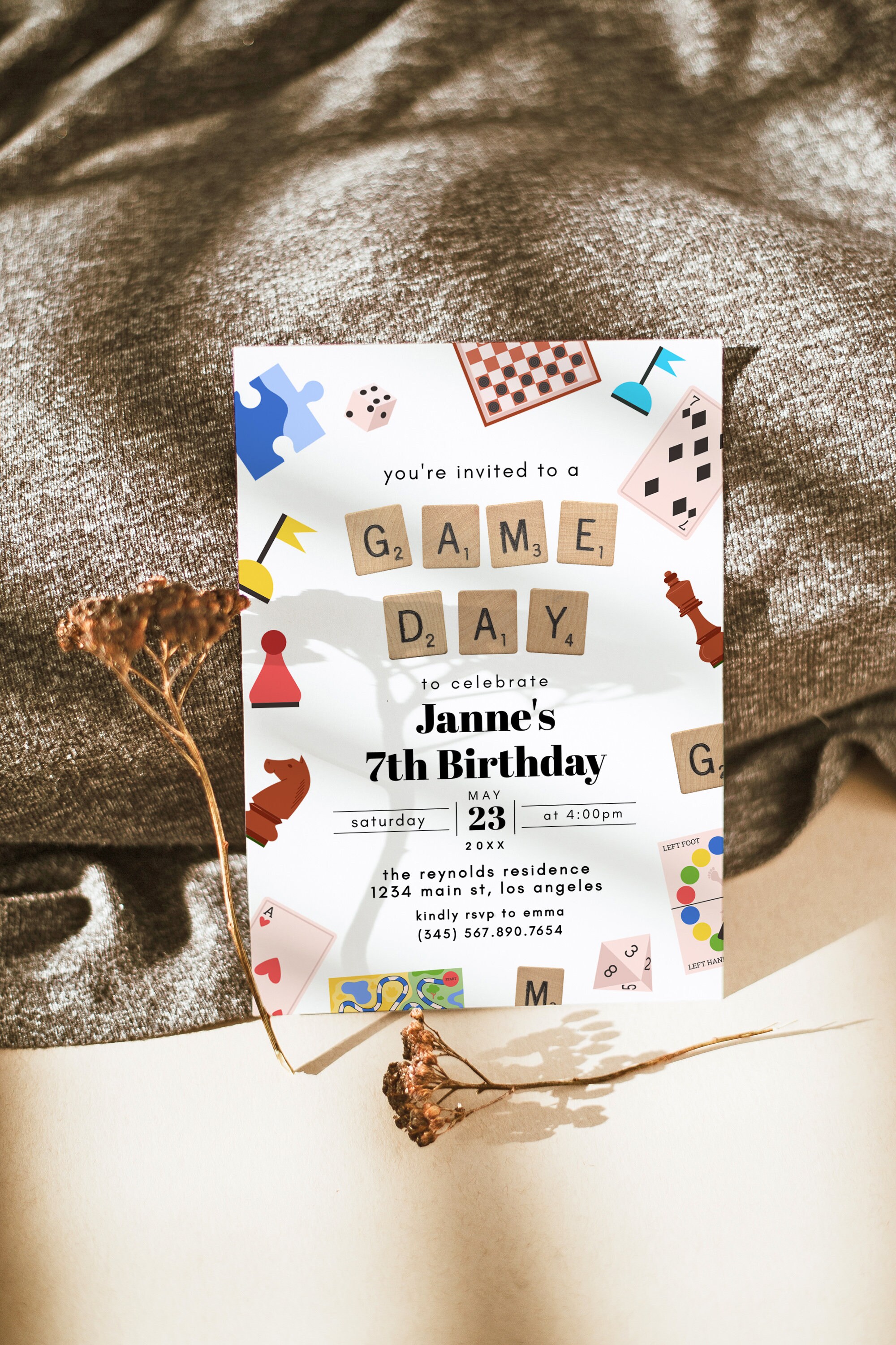 Game Day Birthday Invitation, Game Day Party Invitation, Modern ...