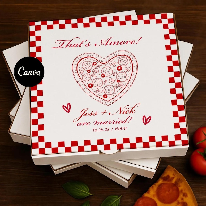 Pizza box wedding - Etsy Österreich