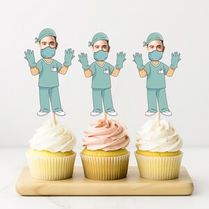 Surgeon Doctor Cupcake Toppers Graduation, Anesthesiologist Doctor ...