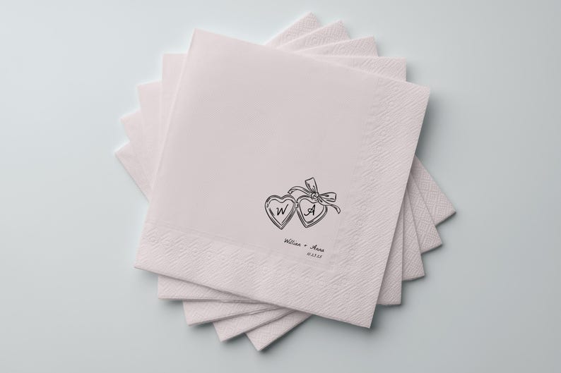 Handwritten Wedding Napkin Template, Personalized Wedding Napkins ...
