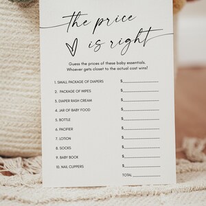 The Price is Right Baby Shower Game, Baby Price is Right, Guess the ...