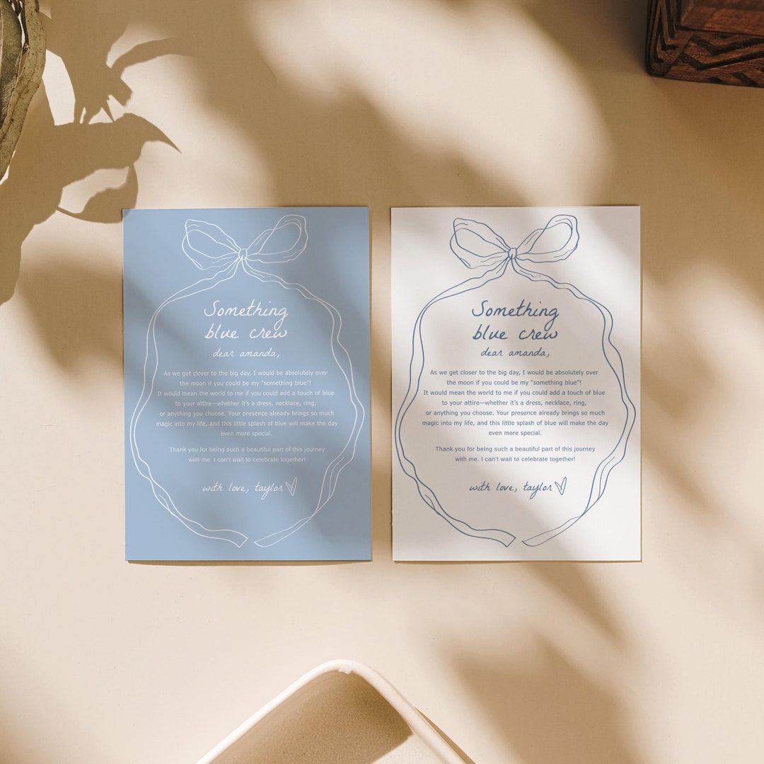 Something Blue Crew Proposal, Will You Be My Something Blue Card ...