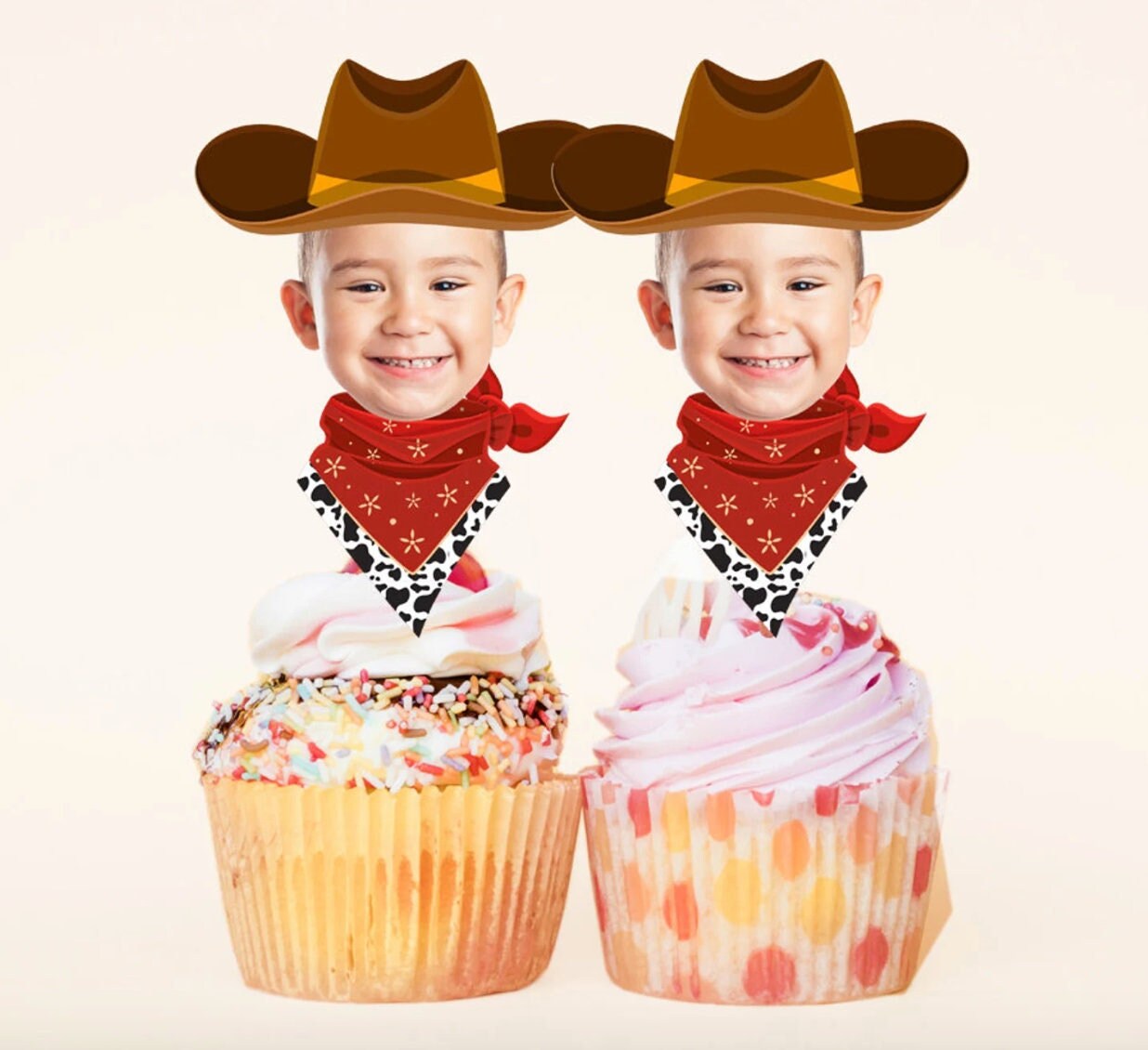 Cowboy Cupcake Toppers, Cowboy Birthday Decorations, Cowgirl Cupcake ...