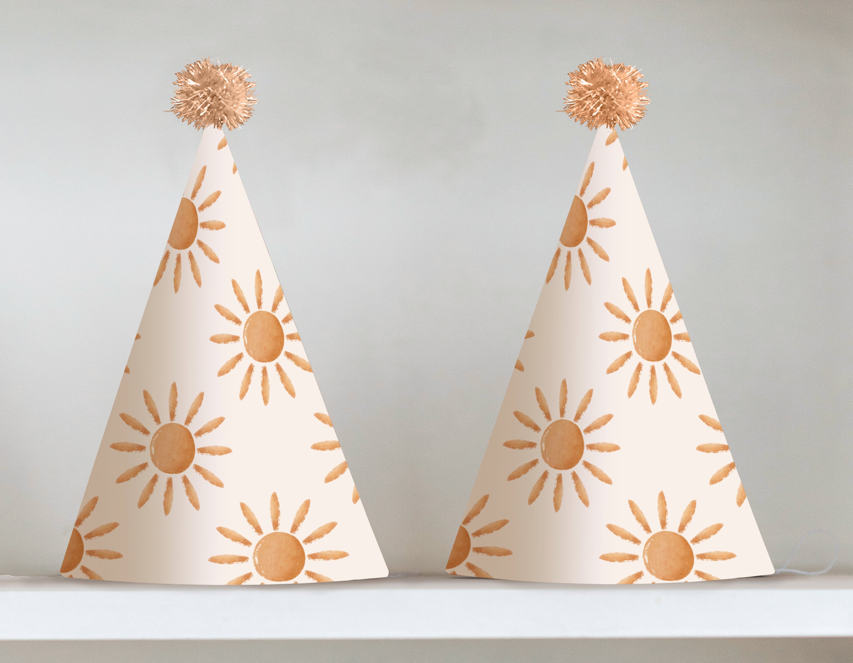 Boho Sun Birthday Party Hat Printable, Sun Birthday Party Hats ...