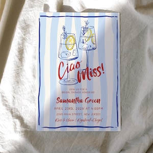 Ciao Miss Bridal Shower Invitation, That's Amore Bridal Shower Invite ...