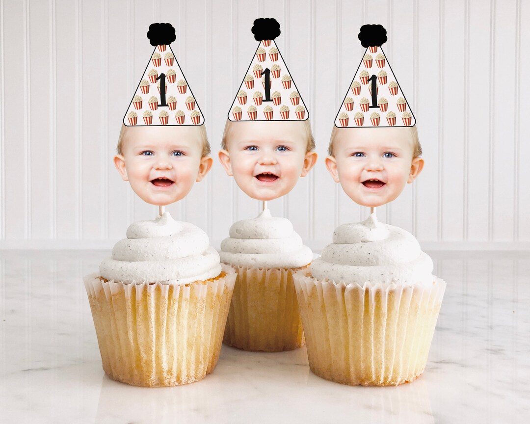 Popcorn Cupcake Topper, Pop Corn Birthday Party Decor, Movies Cupcake ...