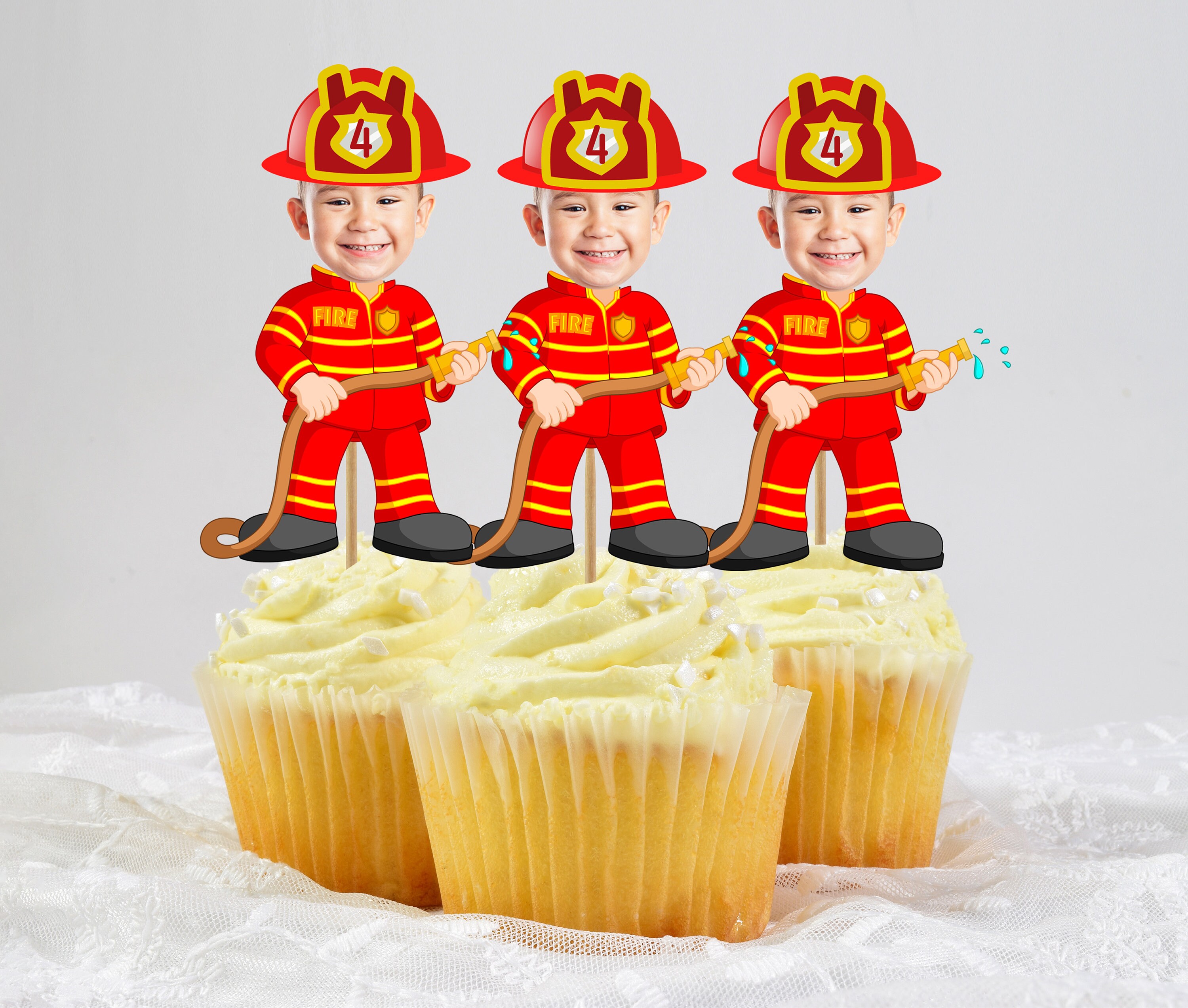Fireman Retirement Cupcake Topper, Fireman Birthday Cupcake Topper ...