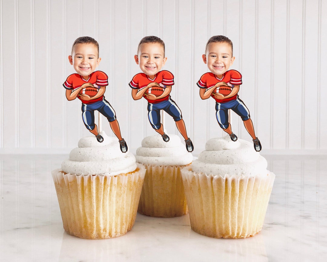 Super Bowl Birthday Cupcake Topper, Football Birthday Cupcake Topper ...