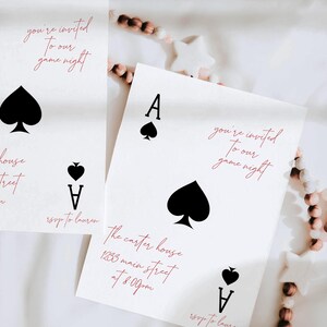 Game Night Party Invitation, Ace of Spades Invite, Casino Birthday ...