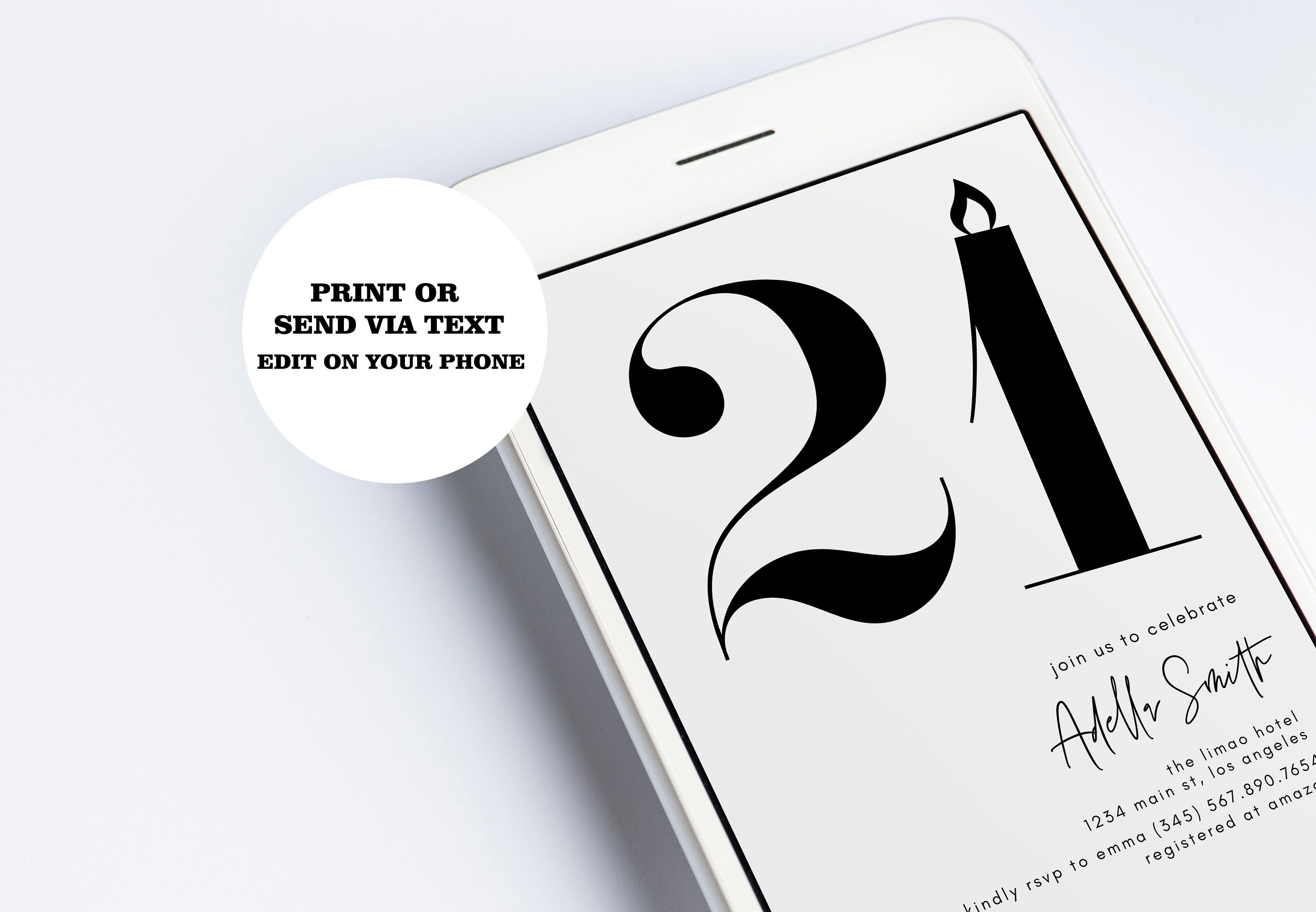 21st Birthday Invitation Template, Twenty One Birthday Invitation ...