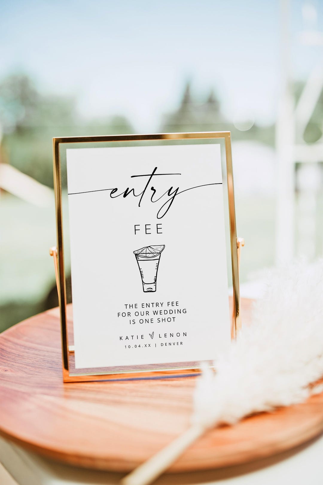 Entry Fee One Shot Sign Printable, Take A Shot and Take A Seat Sign ...