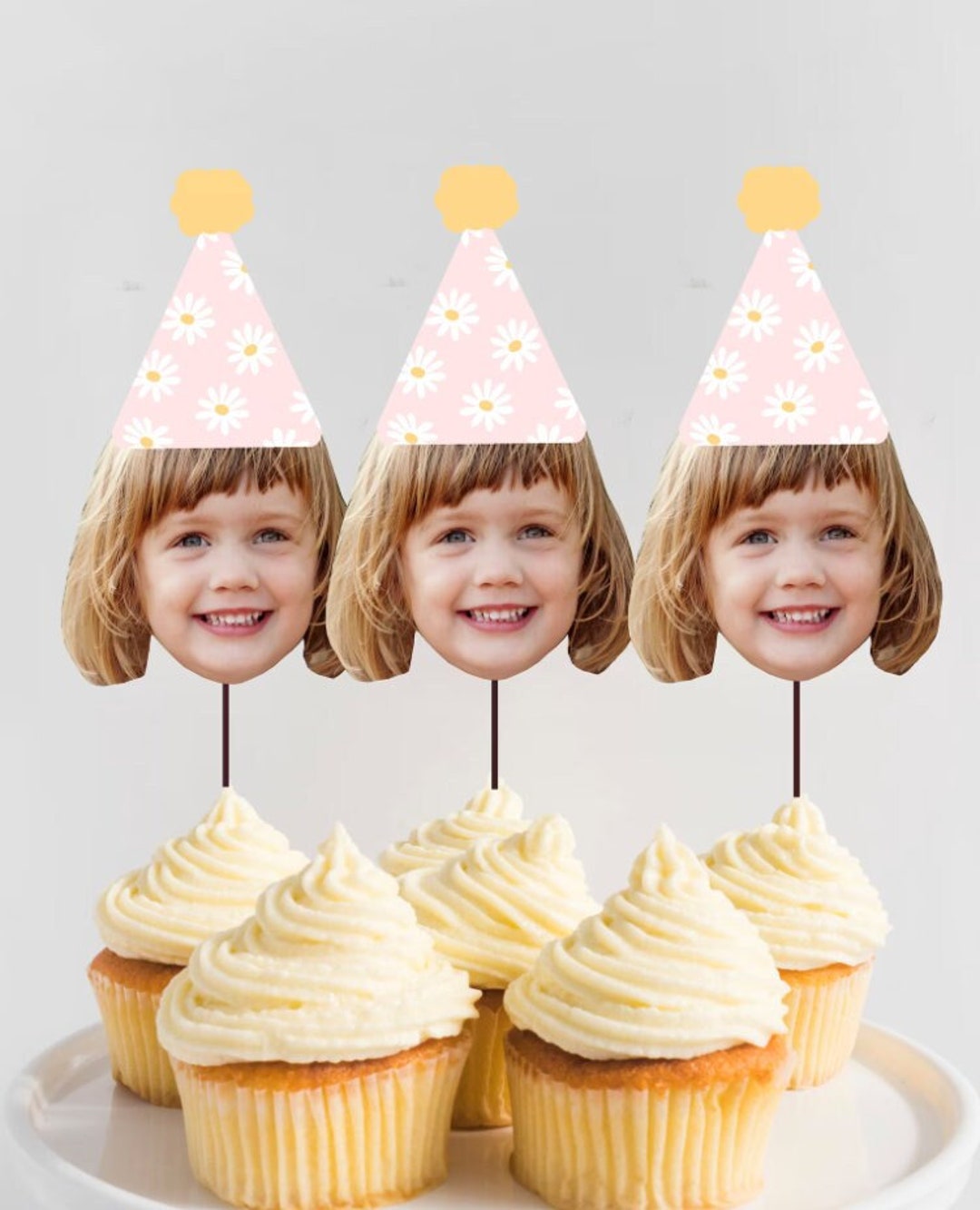 Daisy Cupcake Toppers, Daisy Birthday Decorations, Daisy Birthday Party ...