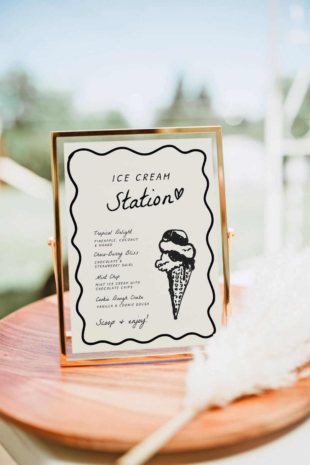 Ice Cream Station Sign Template, Editable Wedding Table Sign ...