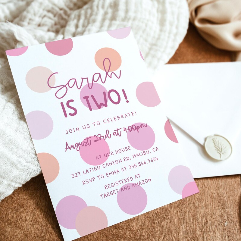 Polka Dot Invites - Etsy