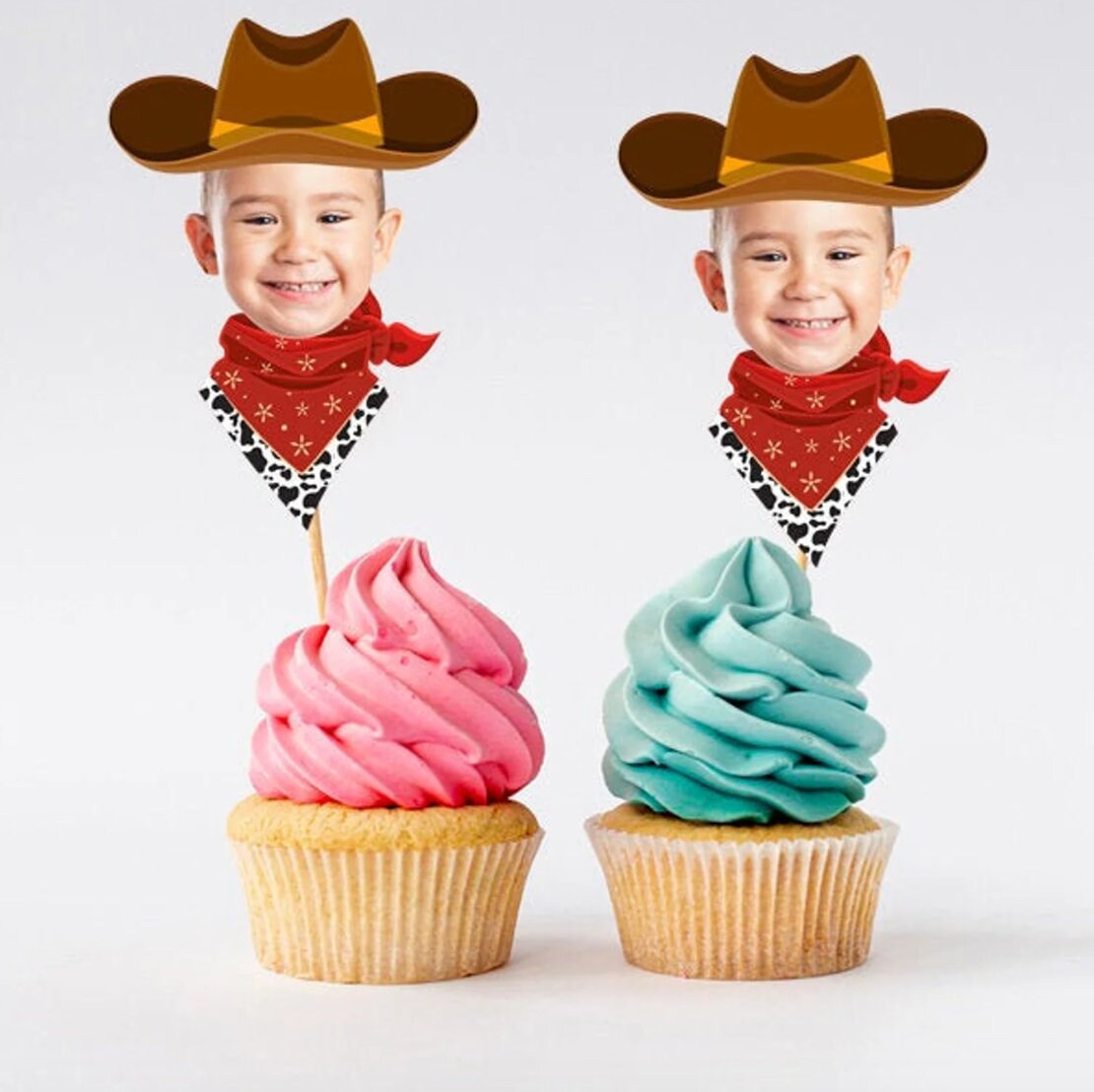 Cowboy Cupcake Toppers, Cowboy Birthday Decorations, Cowgirl Cupcake ...