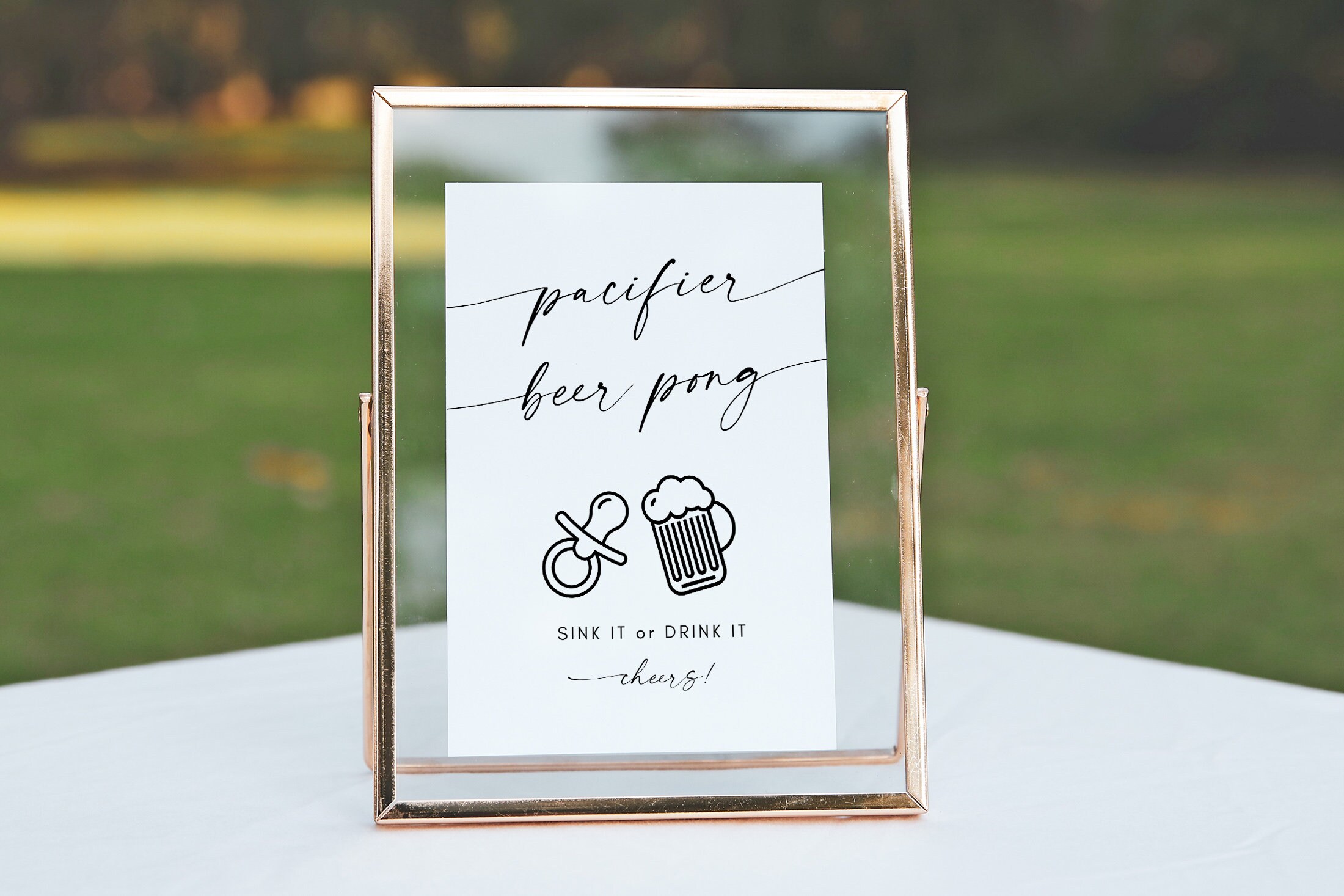 Pacifier Beer Pong Sign, Baby Brewing Shower Game, Baby Beer Pong Game ...