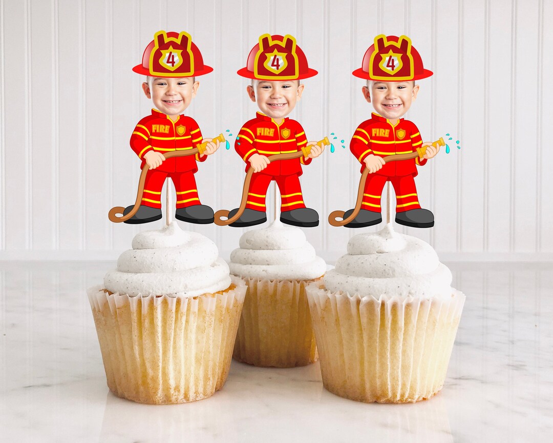Fireman Retirement Cupcake Topper, Fireman Birthday Cupcake Topper ...