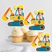 Excavator Photo Cupcake Topper, Backhoe Cupcake Topper, Boy Birthday ...