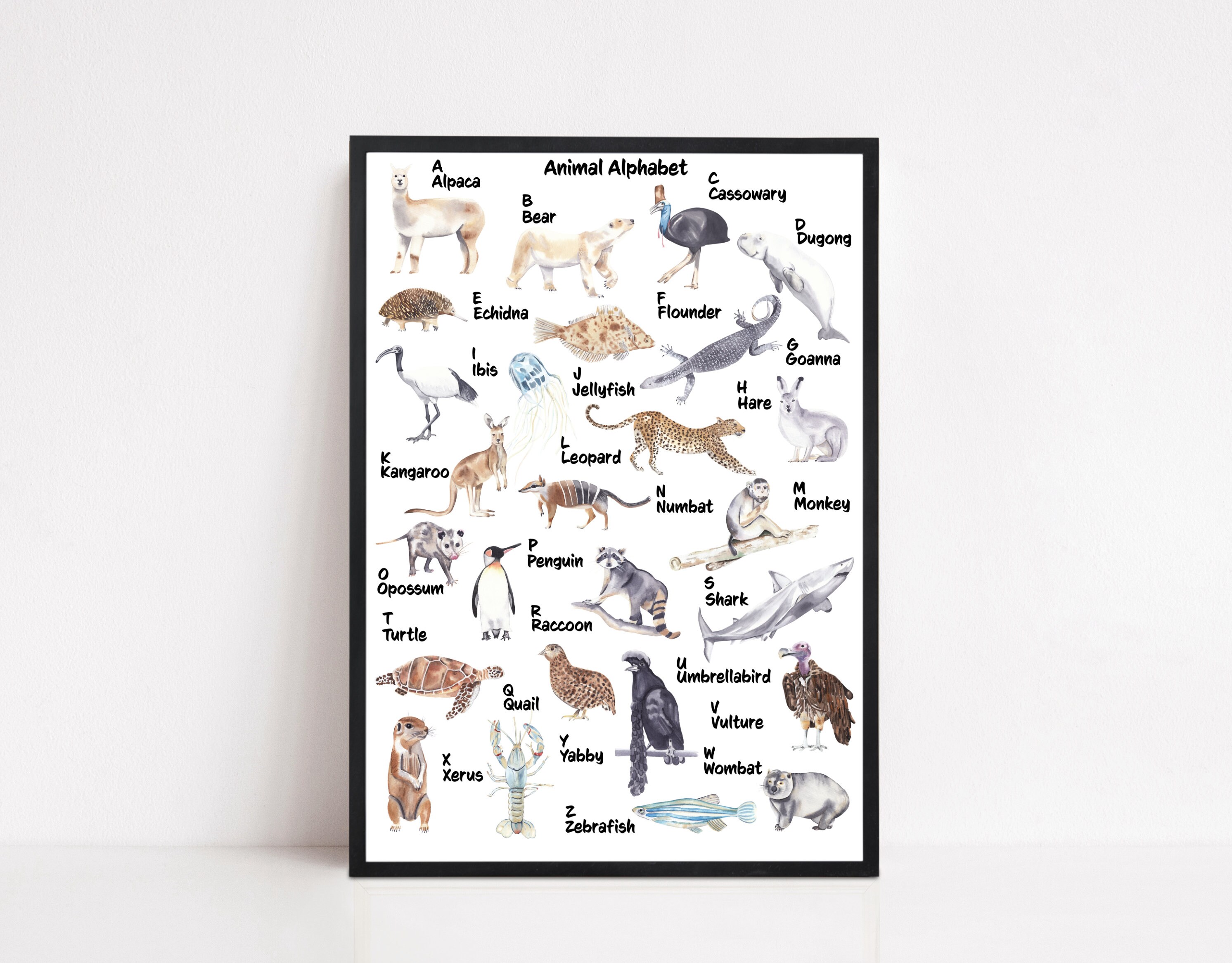 Personalised Animal Name Print Children's Nursery | Etsy