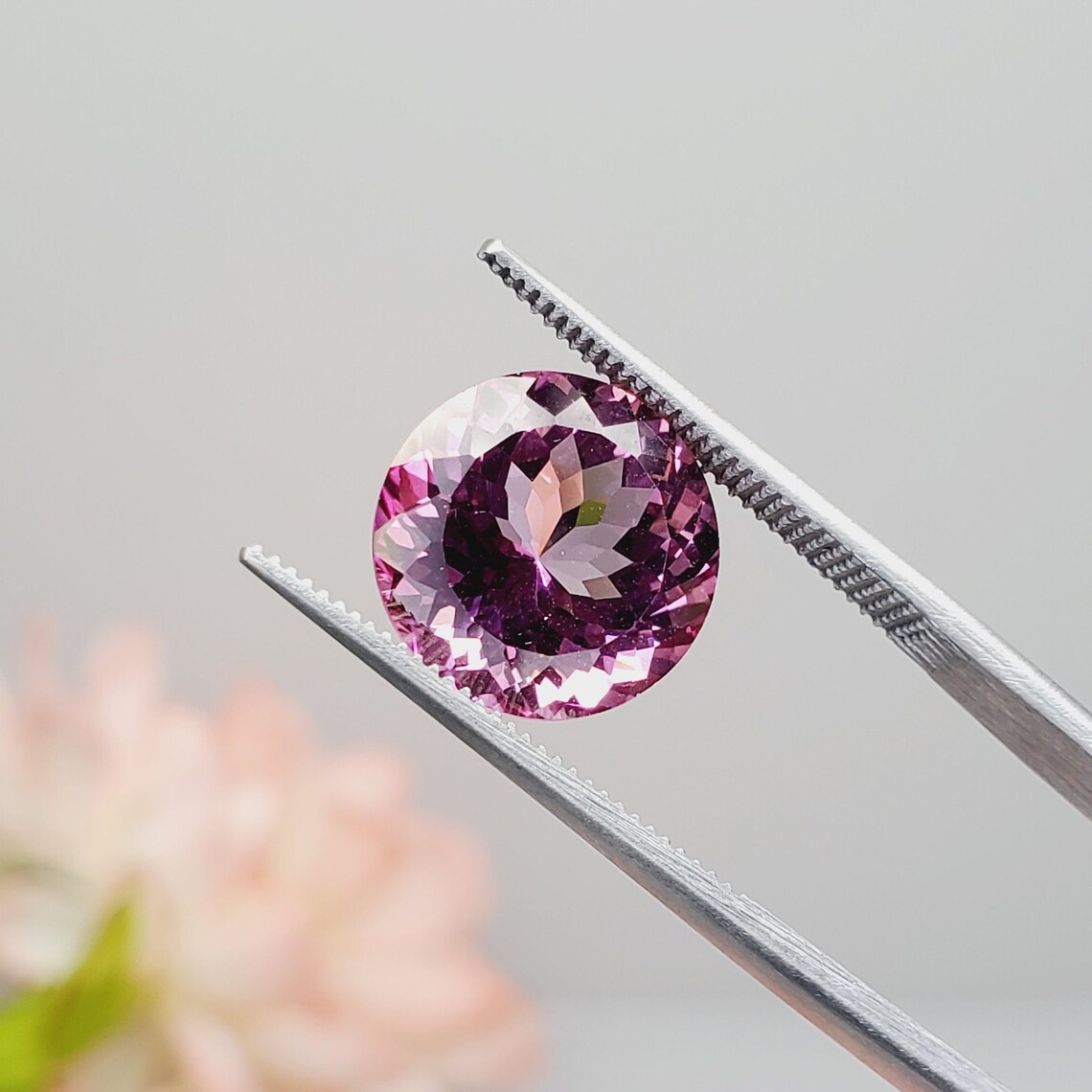 7.75ct Pink Topaz 12mm Round Fancy Cut Loose Faceted Gemstone - Etsy