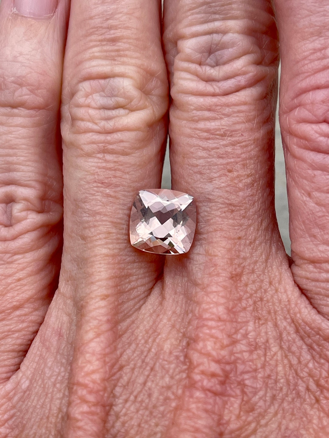 2.65ct Natural Cor De Rosa Morganite 9x9mm Square Cushion Cut Loose Faceted Gemstone From ...