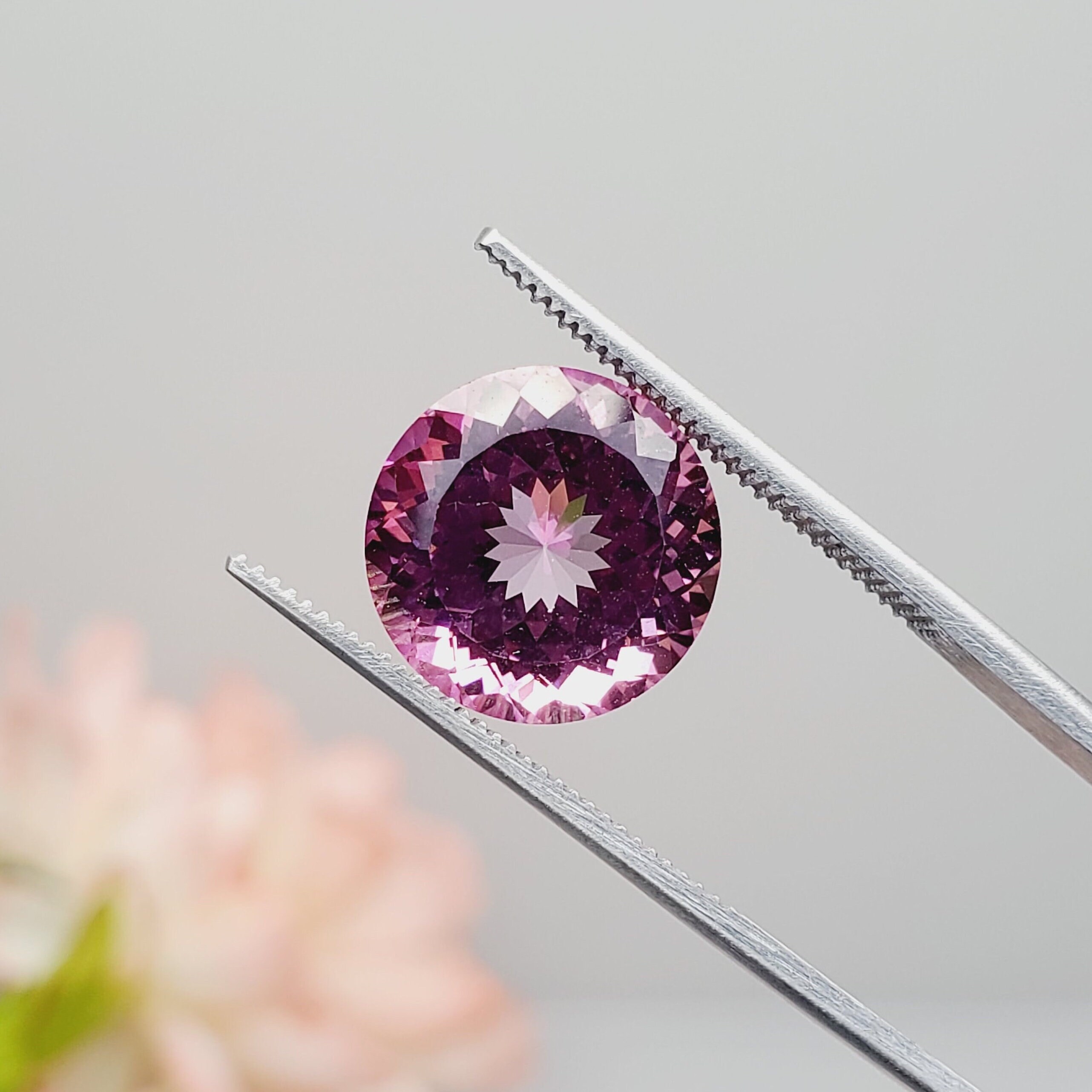 7.75ct Pink Topaz 12mm Round Fancy Cut Loose Faceted Gemstone - Etsy