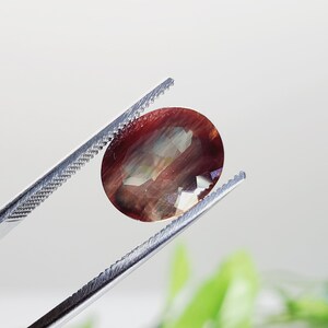 3.95ct Natural Tri-color Red, Green and Yellow Andesine-labradorite ...