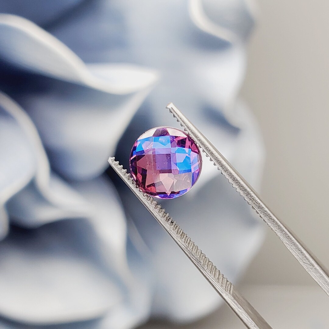 2 Purple, Pink and Blue Tri-color Matched Pair Kaleidoscope Quartz ...