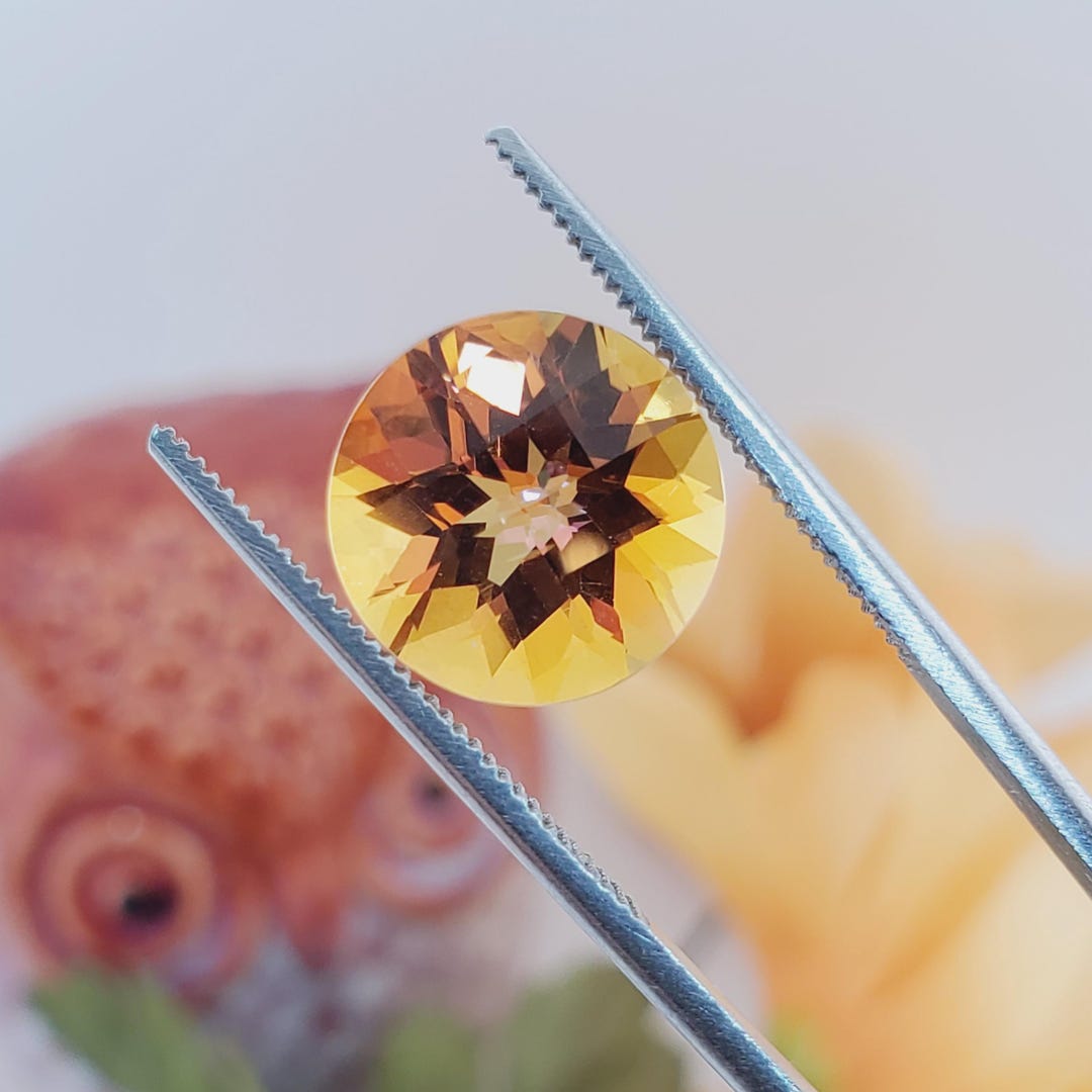 7.55ct Azotic Mystic Topaz 12mm Round Checkerboard Cut Loose Faceted ...