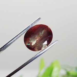 3.95ct Natural Tri-color Red, Green and Yellow Andesine-labradorite ...