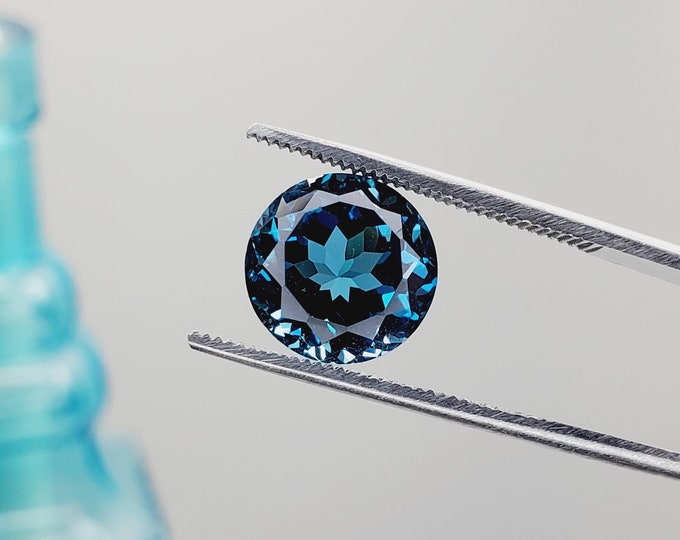 3.40ct London Blue Topaz 9mm Round Loose Faceted Gemstone - Etsy
