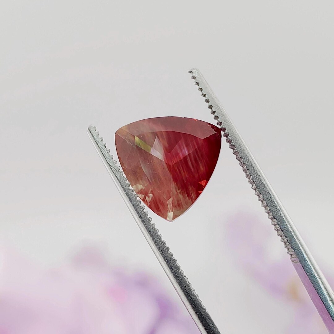 3.00ct Natural Banded Red Andesine-labradorite 10mm Trillion Loose ...