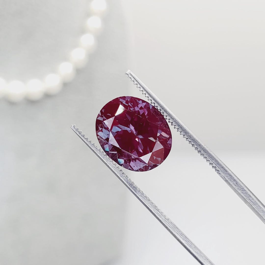 6.00ct Color-change Russian Lab Created Alexandrite 12x10mm Oval Loose ...