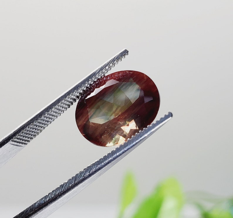 3.95ct Natural Tri Color Red Green and Yellow Andesine - Etsy