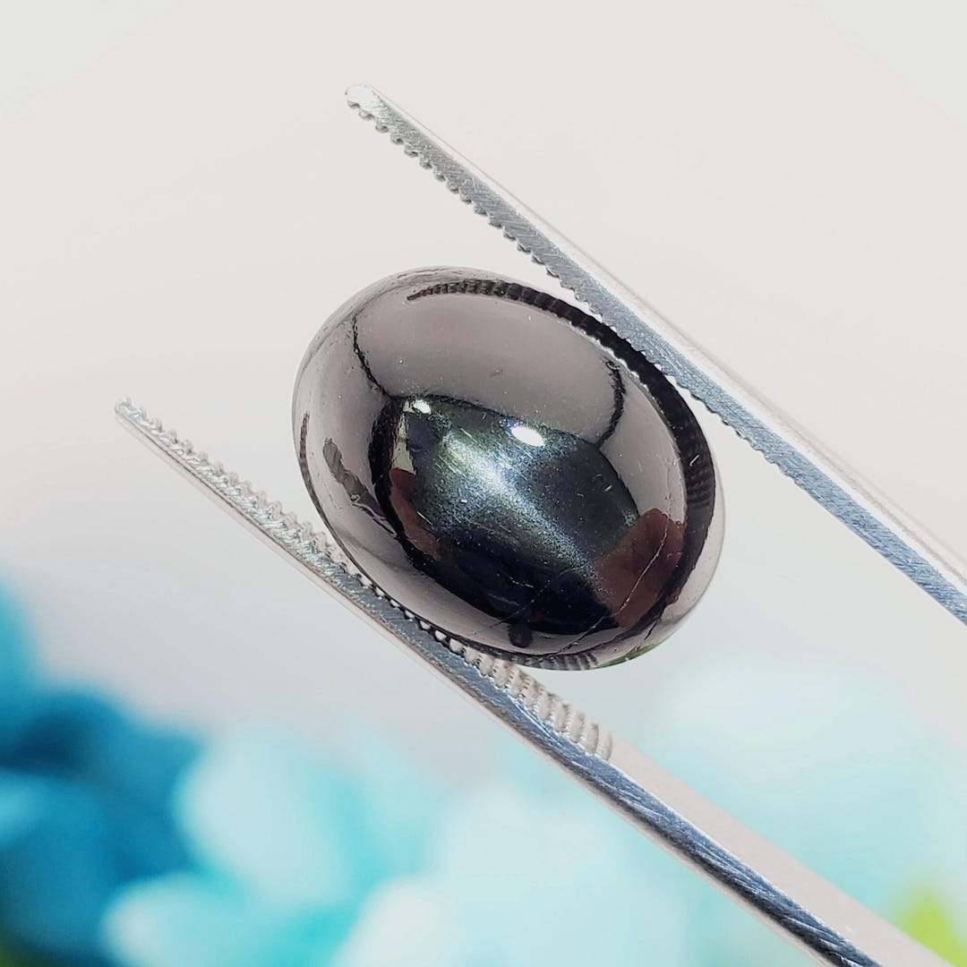 13.75ct Natural Black Star Diopside Black Star of India 16x12mm Oval ...