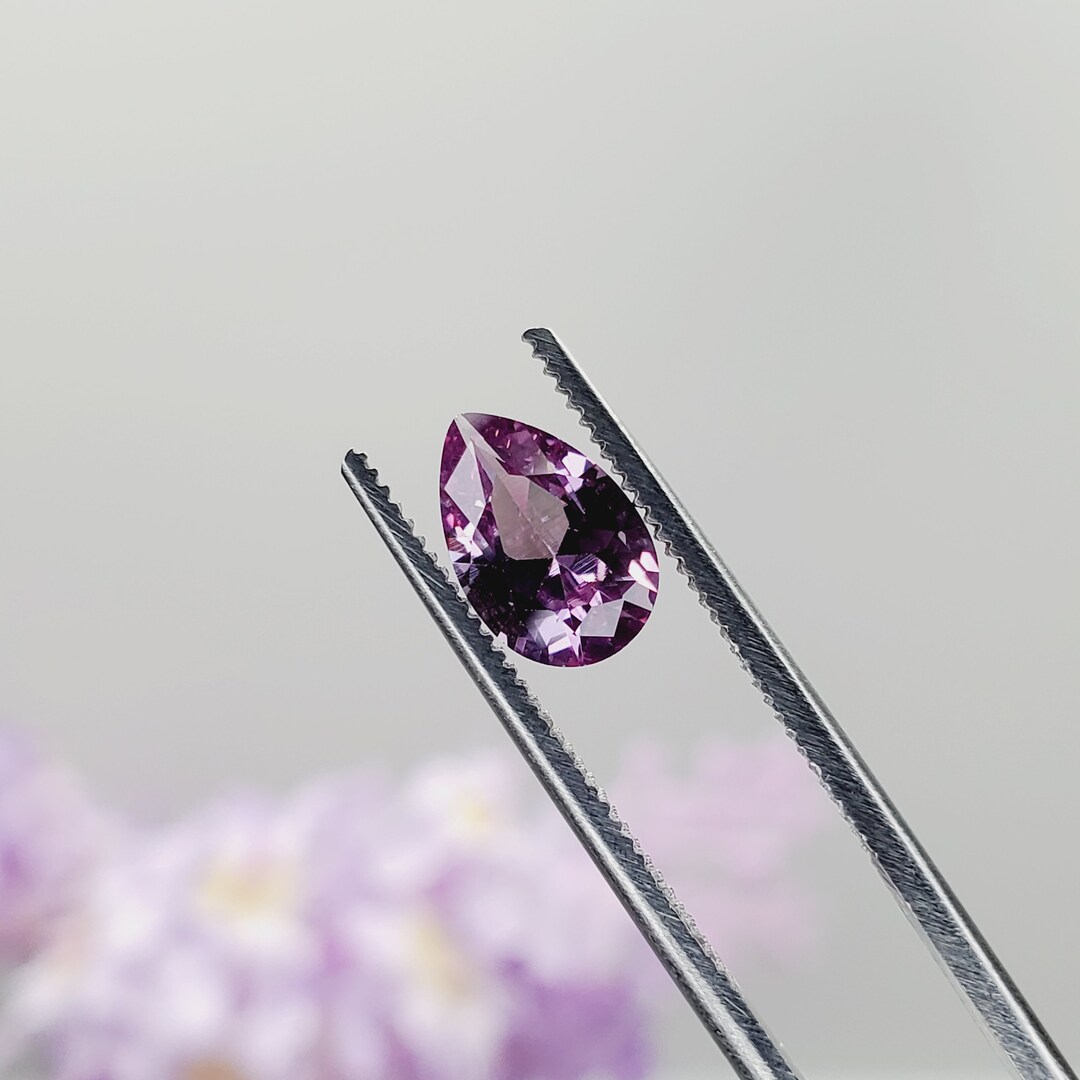 1.55ct Color-change Russian Lab Created Alexandrite 9x6mm Pear Shape ...