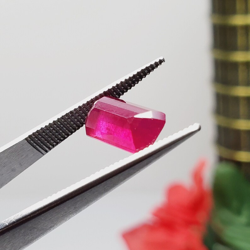 3.50ct Natural Ruby 12x6mm Elongated Emerald Shape Step Cut Loose ...