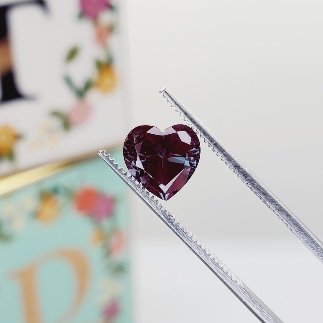 2.50ct Color-change Russian Lab Alexandrite 8mm Heart Shape Loose ...