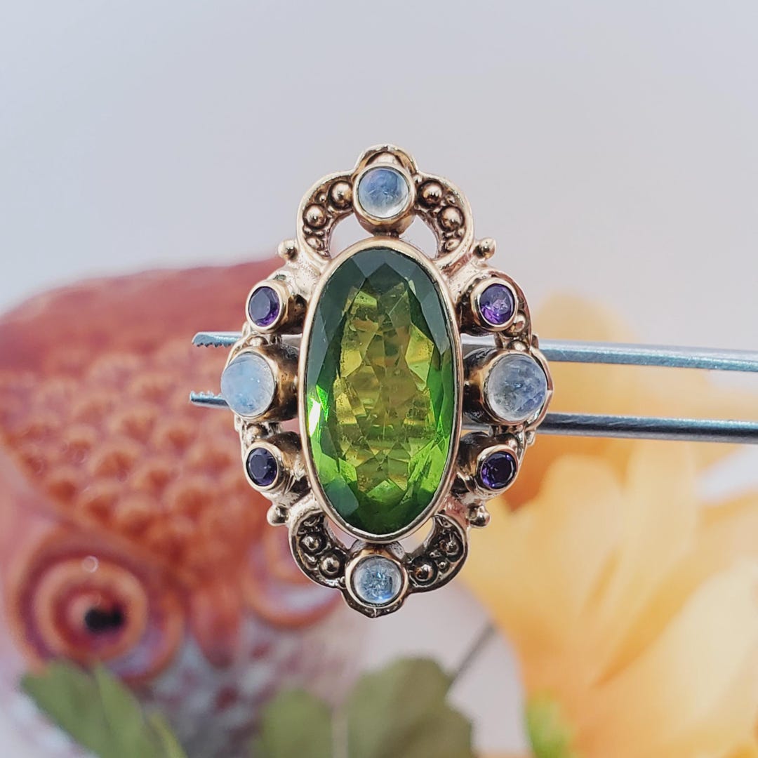 Authentic Nicky Butler Natural Peridot, Amethyst and Moonstone Antique ...