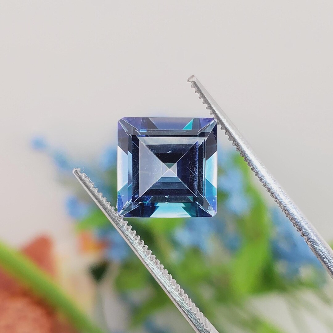 5.35ct Brazilian "neptune Garden" Mystic Topaz 10mm Square Step Cut ...