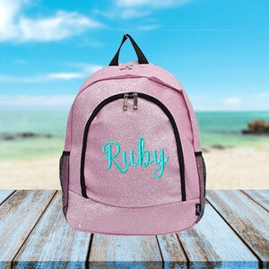 Personalized Embroidered GLITTER Backpack / Monogrammed Girl's Backpack ...