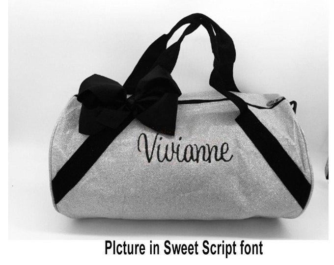 Sparkle Glitter Dance Bag Monogrammed Cheer Bag Silver Glitter - Etsy