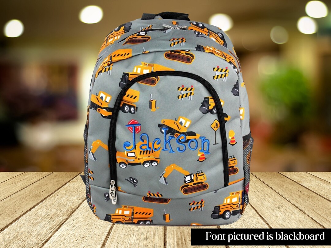 Personalized Construction Print Backpacks, Gifts for Kids, Boys ...