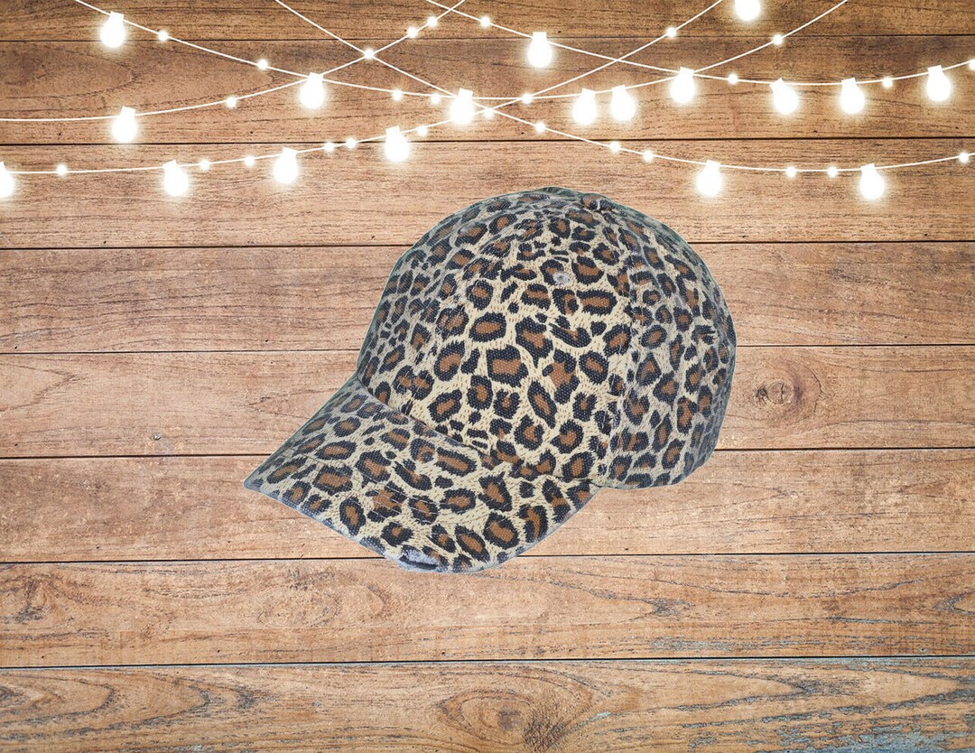 Leopard/cheetah Print Baseball Hat, Women's Hat , Adjustable Hat, Beach ...
