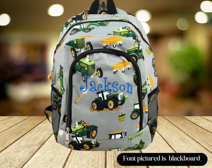 Personalized Tractor Print Backpack, Farm Bookbag, Western, Country ...