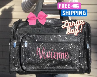 Pink Glitter 17 Personalized Bag With Shoe Compartment, Dance Bag ...