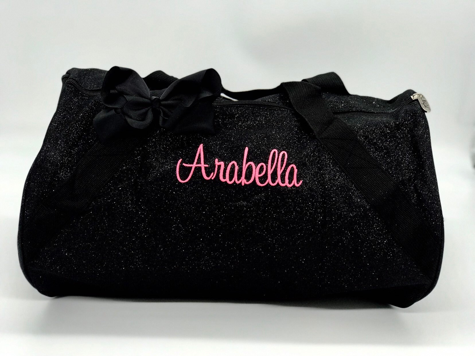 Glitter Dance Bag Monogrammed Cheer Bag Black Glitter Duffel | Etsy