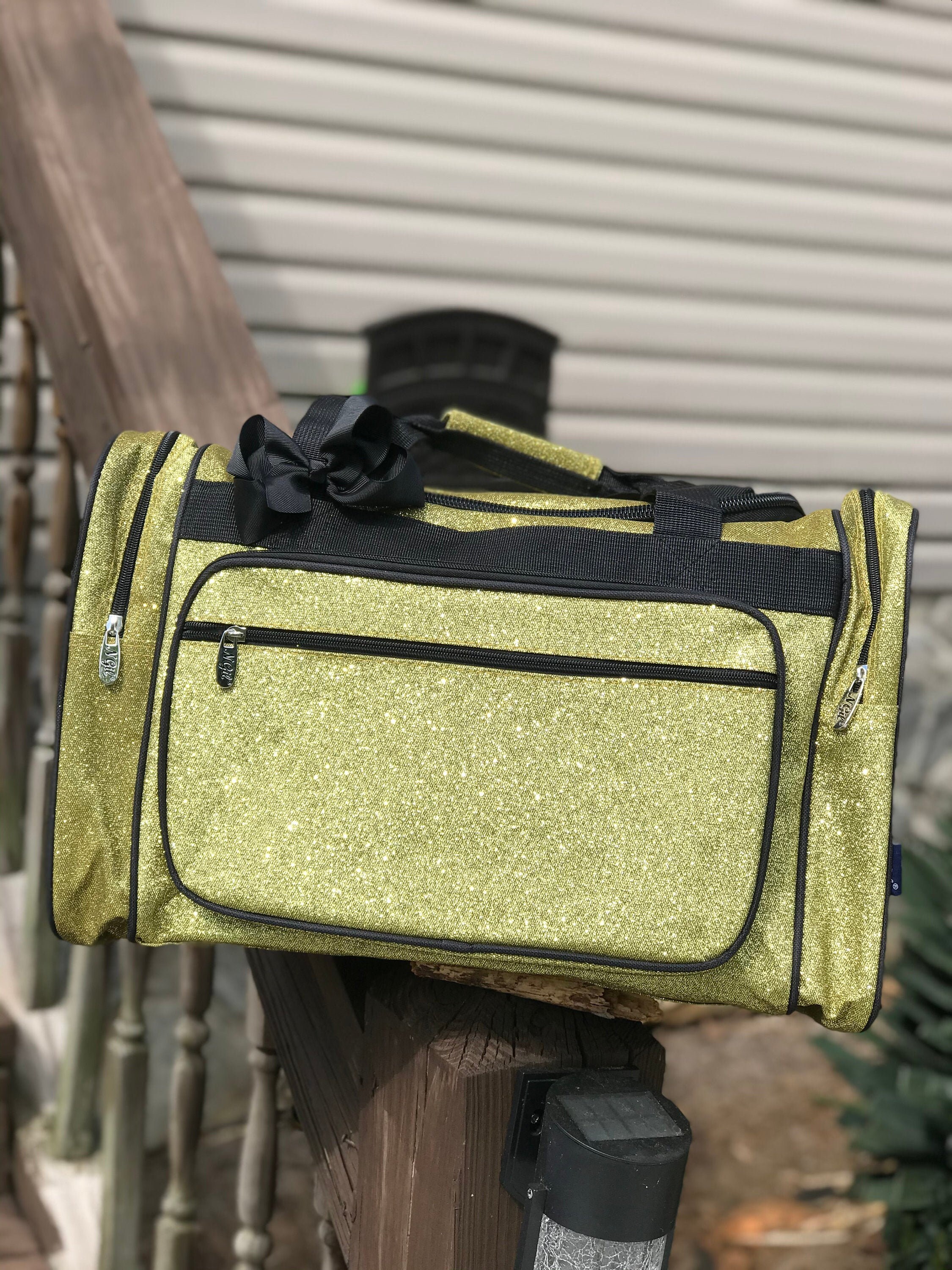 Gold Glitter 20 Personalized Duffle Bag With Monogram | Etsy