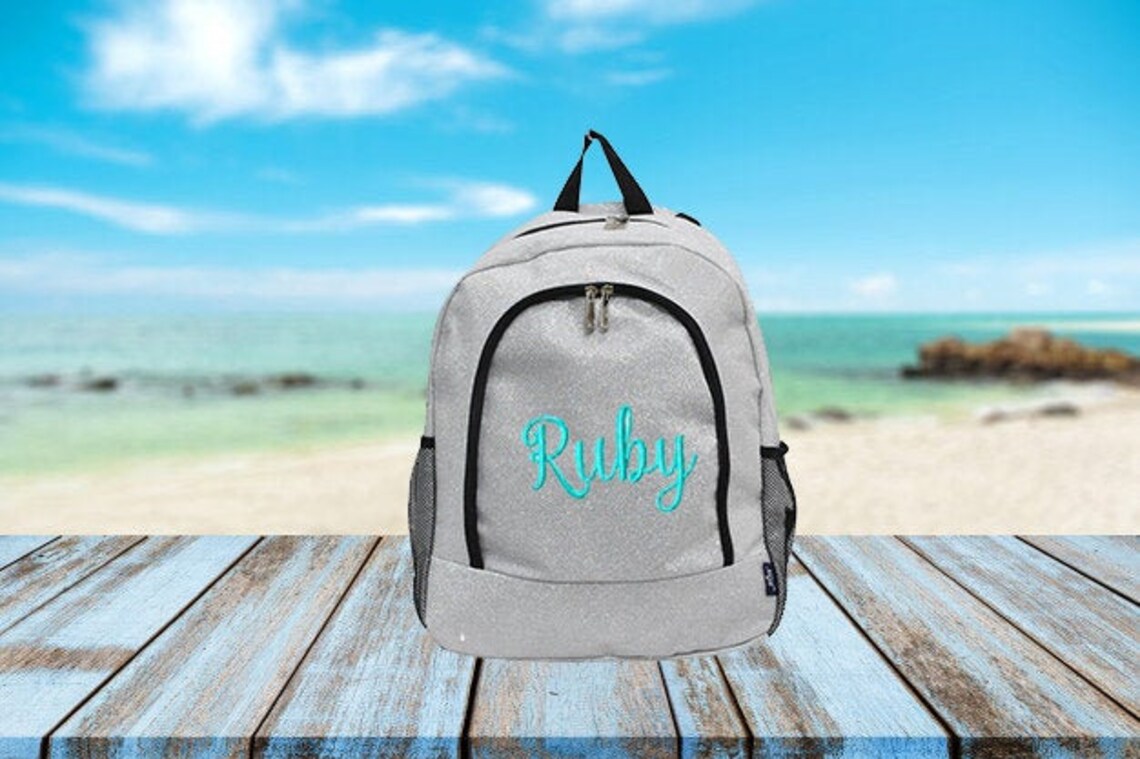 Personalized Embroidered GLITTER Backpack / Monogrammed | Etsy